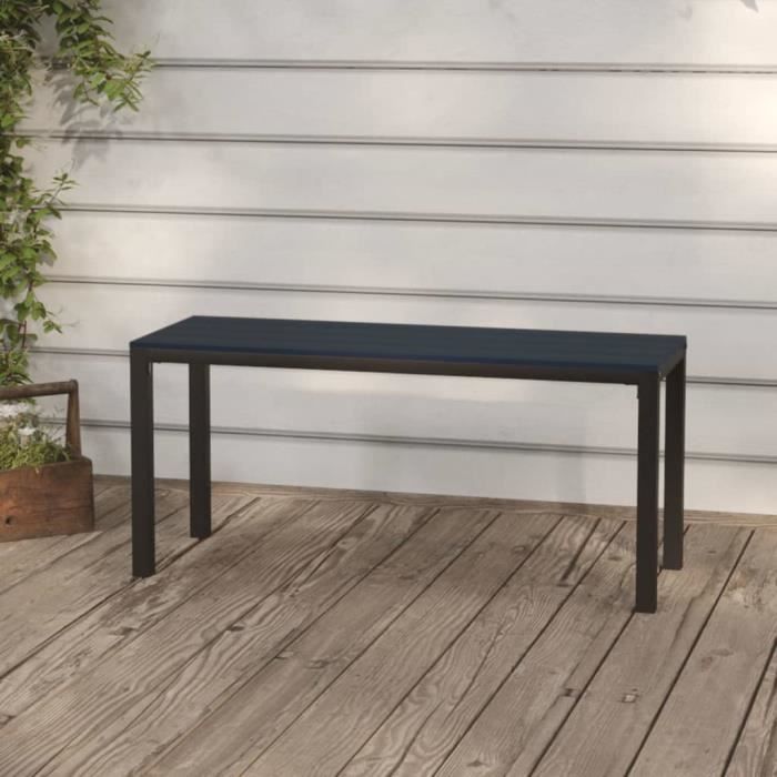 Banc de jardin 110 cm Acier et WPC Noir-DIO7807118705260 - Cdiscount Jardin