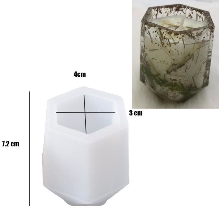 MOULE A MODELER,Hexagonal Pot de Bougie Rond en Béton Moule en Silicone ...