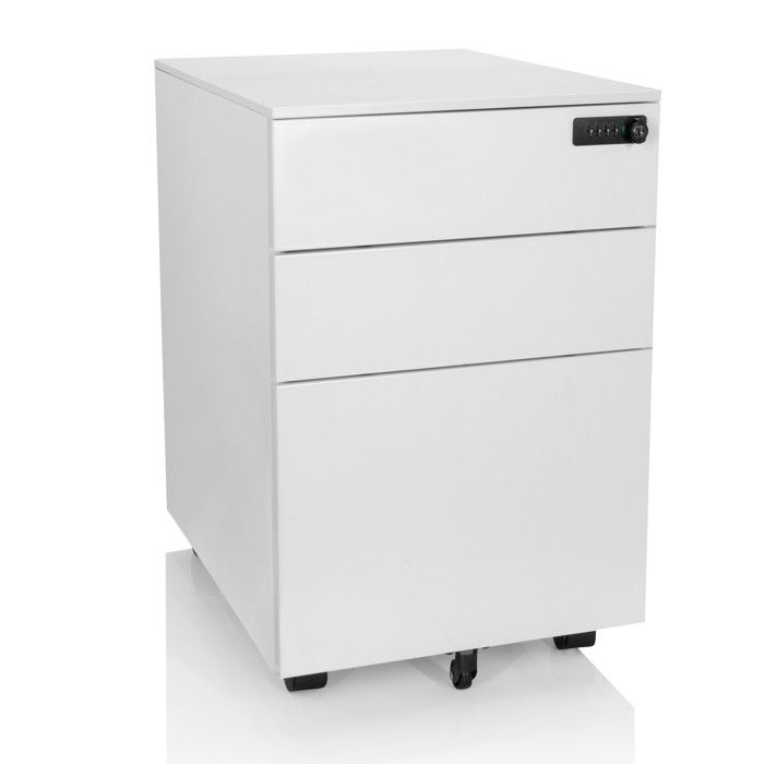 Caisson sur roulettes - hjh OFFICE - COLOR OS I - Blanc - Acier ...