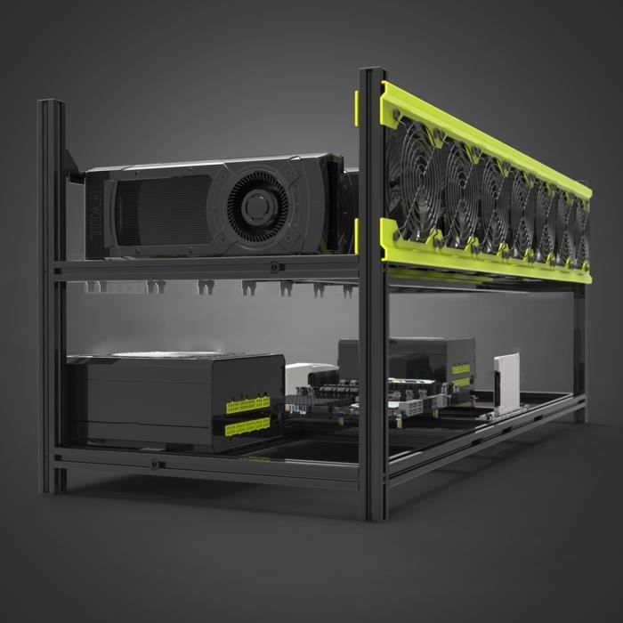 LESHP® V3D8 Veddha GPU Mining Rig cas empilable de graphiques Open Air ...