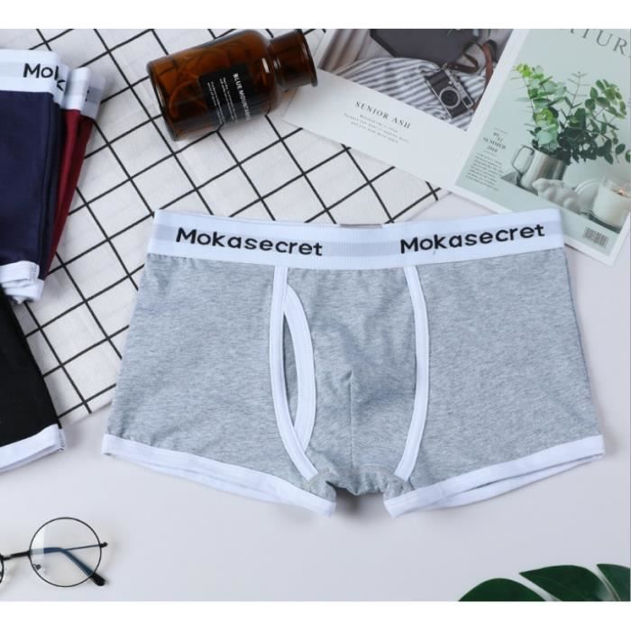 Culotte plate en coton pour homme - Type gray - Blanc - Confortable et respirante Blanc ...