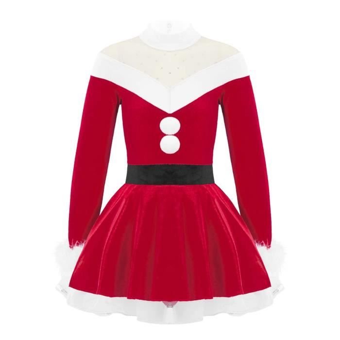 Yizyif Enfant Fille Robe Noël Justaucorps Danse Classique Gymnastique