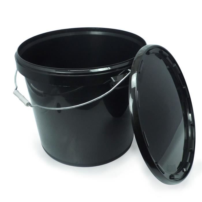 Seau noir opaque de 25 litres avec couvercle - Cdiscount Jardin Seau noir opaque de 25 litres avec couvercle - Cdiscount Jardin