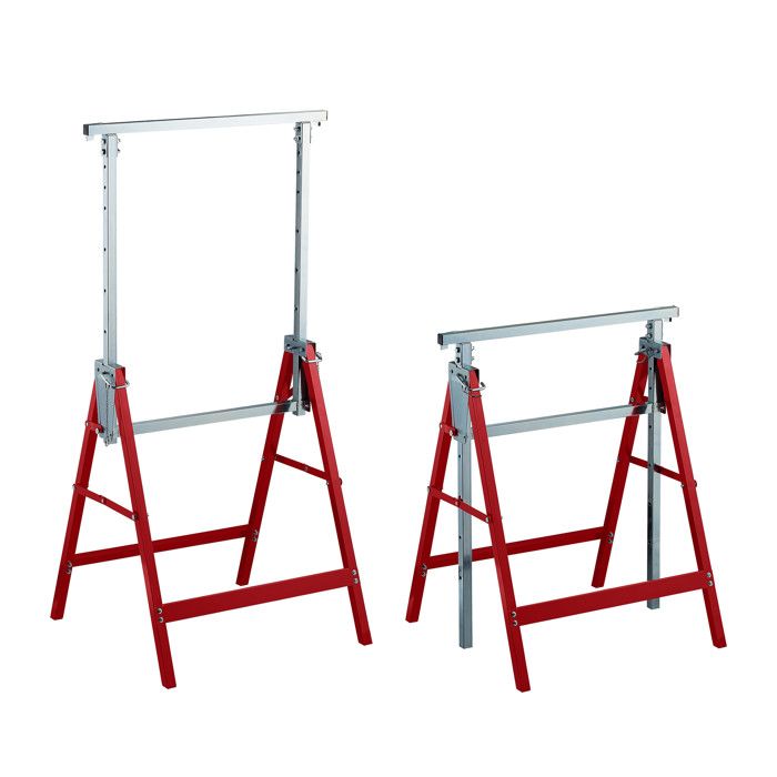 Relaxdays Lot de 2 tréteaux pliables, réglables sur 7 niveaux, jusqu’à ...