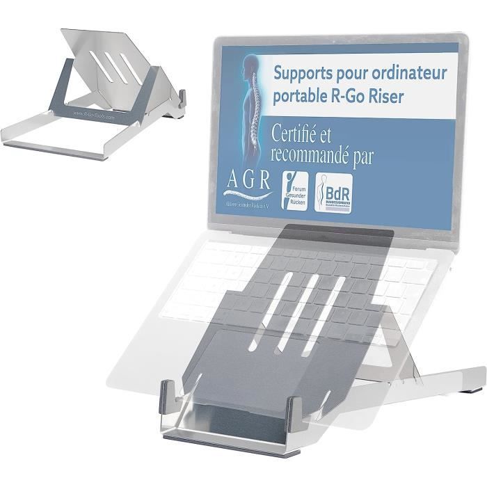 R-Go Support Ordinateur Portable, Aluminium Laptop Stand Réglable ...