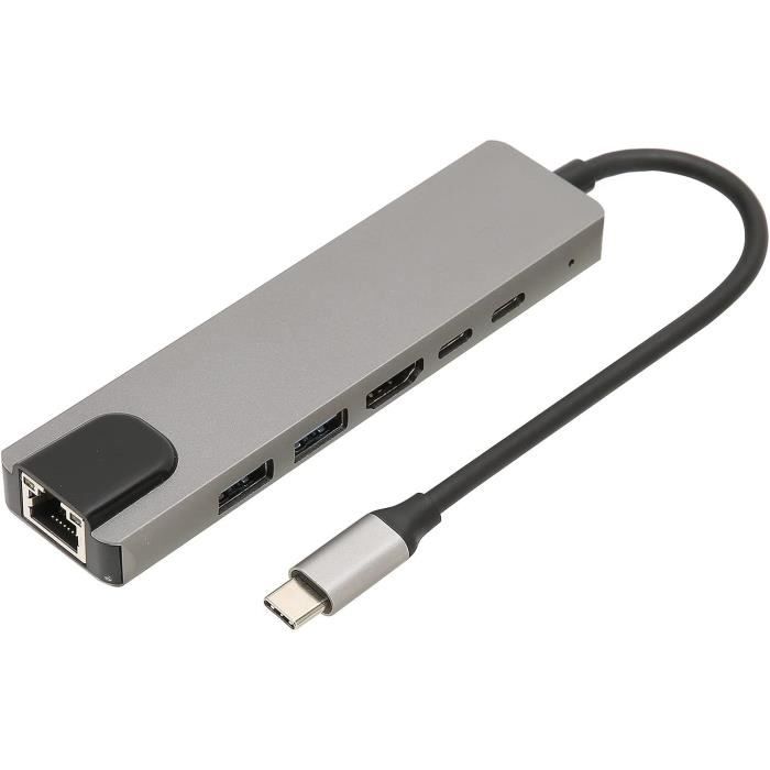 Hub Usb 6 En 1 Pour Pc, 4K Hd, Interface Multimédia, Type C Vers Hdtv ...