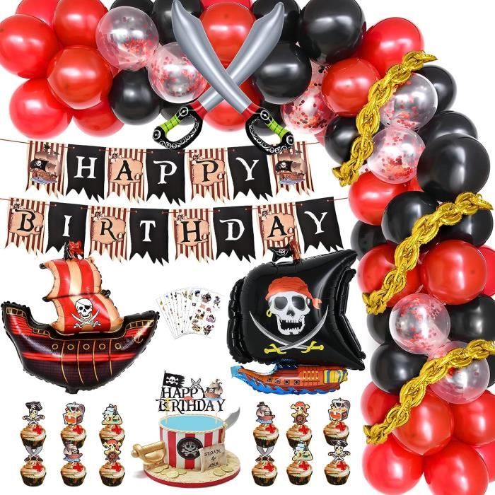 Décoration Anniversaire Pirate Avec Happy Birthday Banner Guirlande De ...