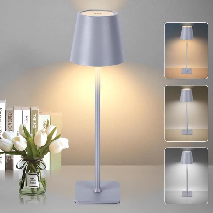 Lampe De Table Sans Fil Rechargeable, Lampe Tactile Sans Fil, Lampe De Bureau Led Puissante Avec ...