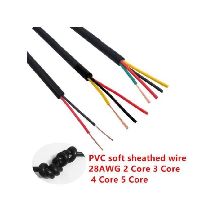 GI4864-Fil conducteur électrique RVV. 28 AWG. 2-3-4-5-6-8 -10 noyaux ...
