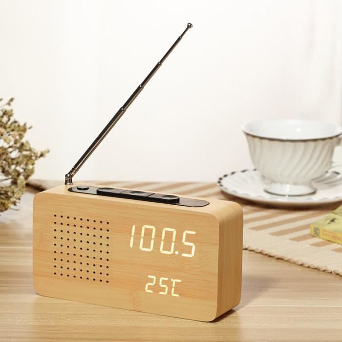 Radio-réveil - YYV - Bois de chevet rétro - Haute définition - Grand ...