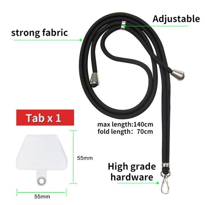 Vert foncé-Sangle de cou réglable pour téléphone portable, lanière ...
