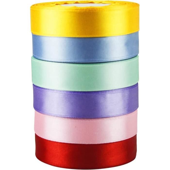 Ruban Satin 20mm x 22M 6 Colors Assortment ruban pour gateau-Ballon ...