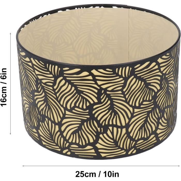 Abat-Jour Creux Noir, avec Doublure Jaune, Tête de Lampe E27 E14 ...