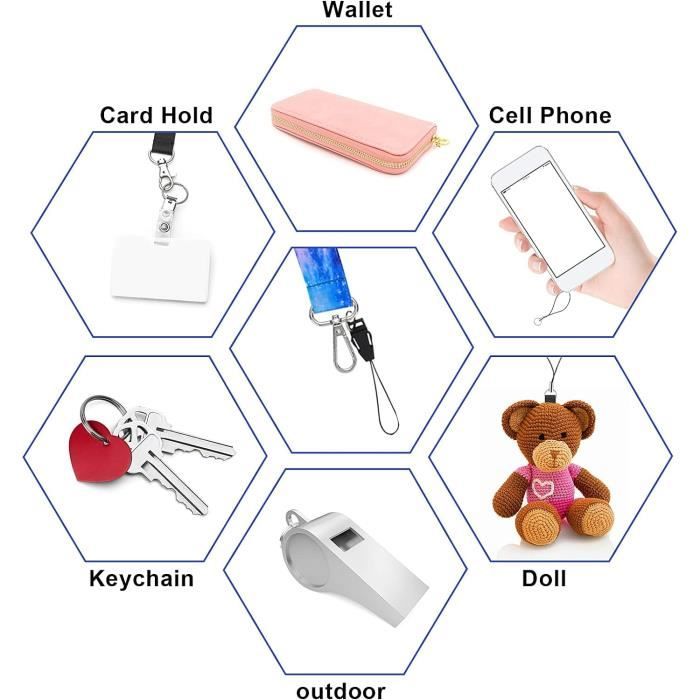 Lot De 4 Cordons Tour De Cou Avec 4 Porte-Cartes Transparents Sur Le ...