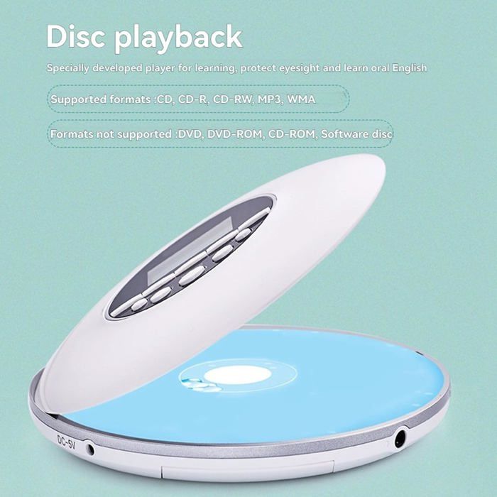 Lecteur CD Portable Lecteur de Musique MP3 avec Écouteurs Stéréo et ...