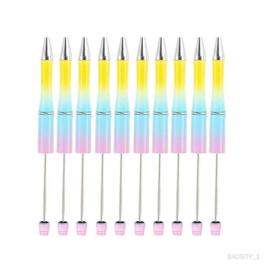 Stylos à billes - Stylo perlé - Couleurs Bleu jaune - Encre assortie ...