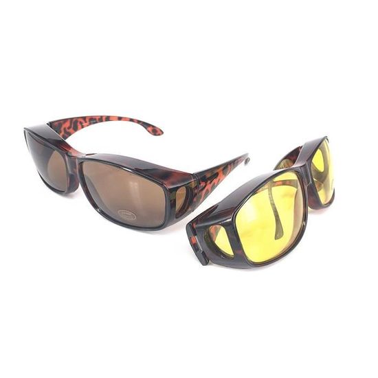 Lot de 2 pcs Surlunette de soleil avec protection anti UV400 ...