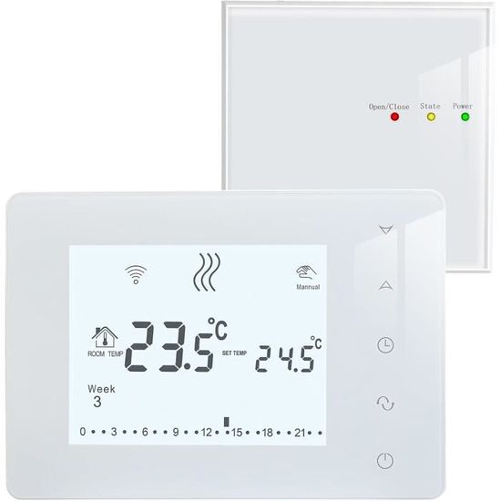 Thermostat - BEOK CONTROLS - Programmable - Sans Fil - Rétro-éclairage - Gaz Naturel - Cdiscount ...
