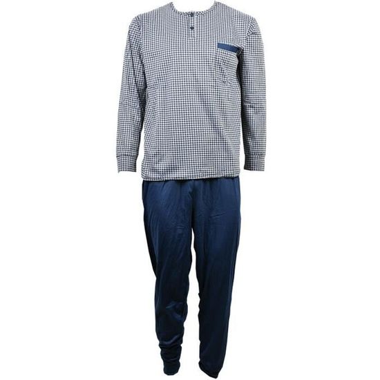 Pyjama Homme Long OZABI - Eco05 - Marine - Confortable et Fantaisie ...