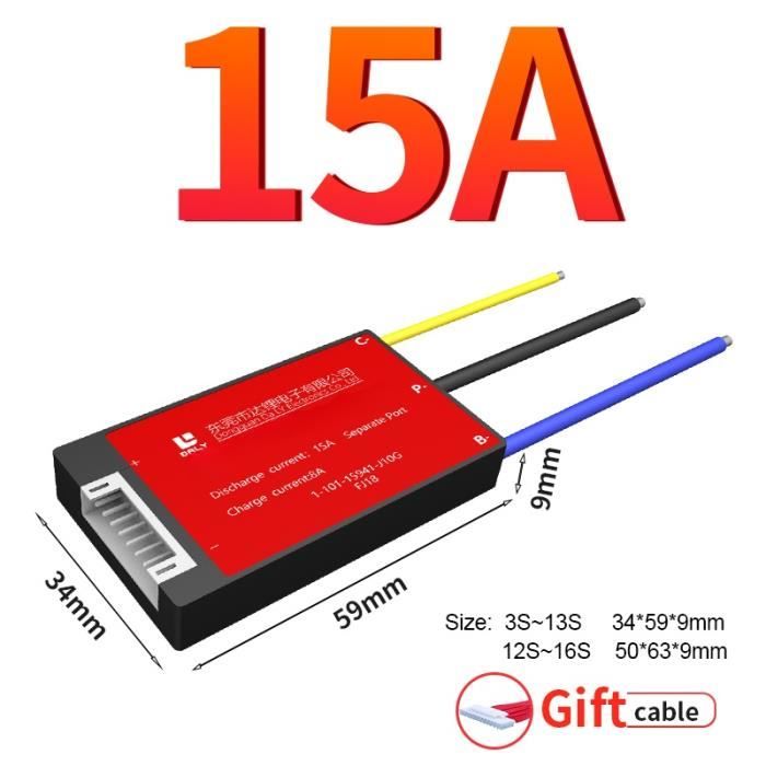15A port séparé-LiFePo4 8S 24V-Bms 18650 Batterie Au Lithium 15a 20a ...
