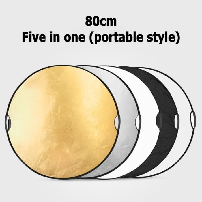 Réflecteur pliable 5 en 1 argenté et noir AIHONTAI - 80 cm - Cdiscount ...