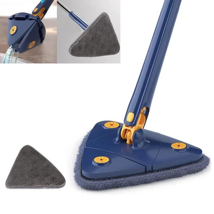 Balai triangulaire, balai télescopique, balai rotatif papillon (bleu ...