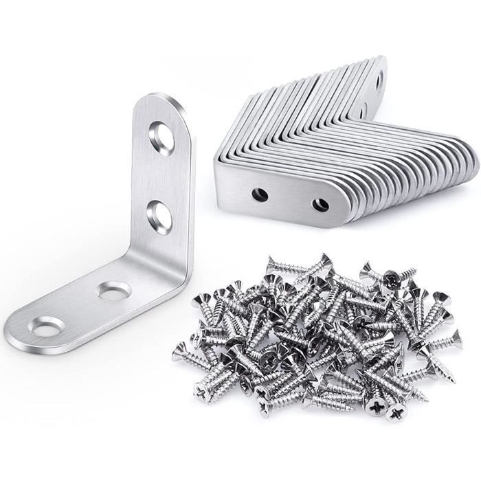 Équerres de Fixation, 20 en Acier Inoxydable 90 Degrés D'angle à Angle ...