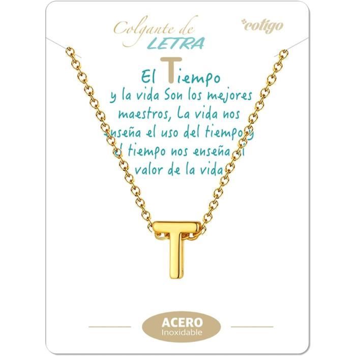 Collier Initiale En Acier Inoxydable, Collier Femme Avec Pendentif ...