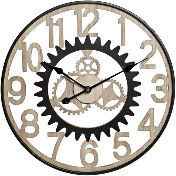 Pendule - DKD Home Decor - Horloge Murale Standard n2678 - Noir et ...