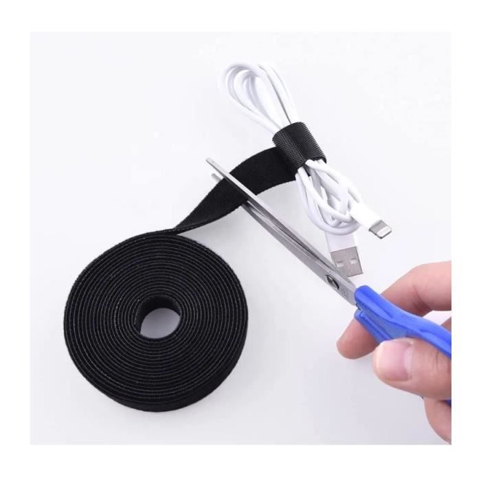 Attache Cable Management Bureau Attache Cable Velcro Nylon 5m Noir ...