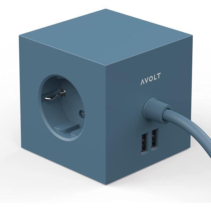 MULTIPRISE Multiprise Cube USB Multiprise Electrique avec 3 Prises et 2 Ports USB Rallonge avec ...
