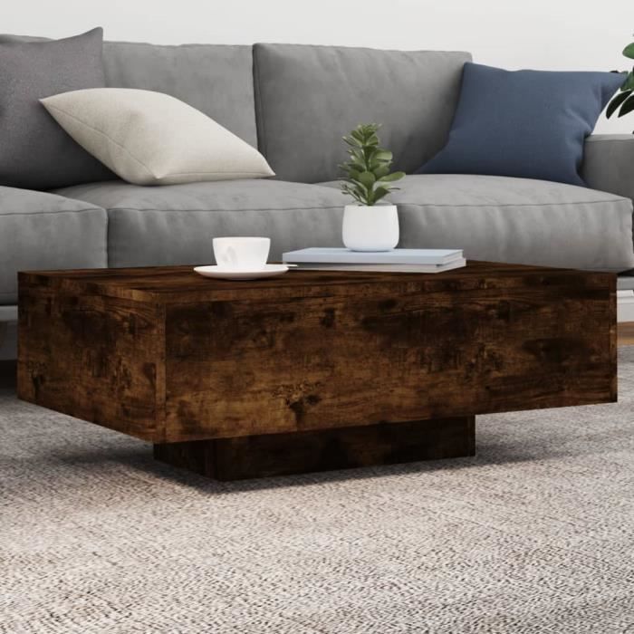 SIB Table basse avec lumières LED chêne fumé 85x55x31 cm 7462031671315 ...
