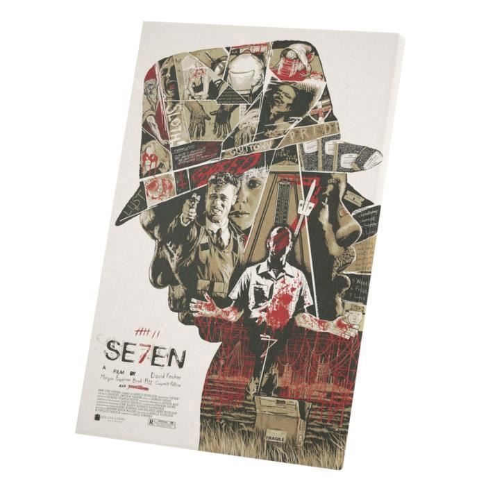 Tableau Décoratif Affiche de Film / Seven / Fincher / Spacey / Pitt / Freeman (30 cm x 45 cm ...