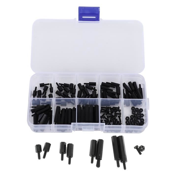 GOTOTOP kit d'assortiment d'écrou de vis M2 140 pièces / boîte M2 Nylon tête ronde vis ...