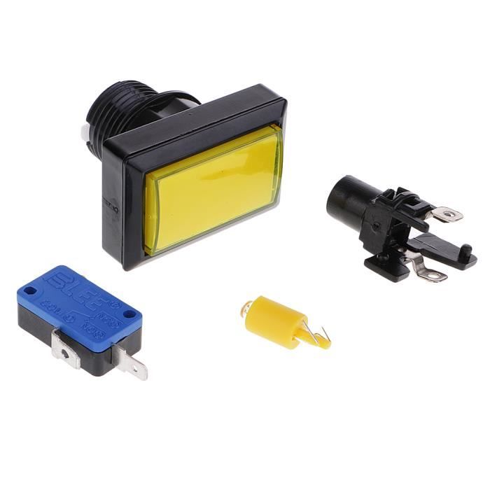 LED Lampe Carré 12V DC Bouton Poussoir de Course Rectangle pour Arcade ...