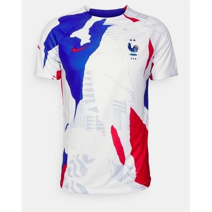 Maillot Pré Match France FFF Home Blanc 2022-2023 Adulte - Cdiscount Sport