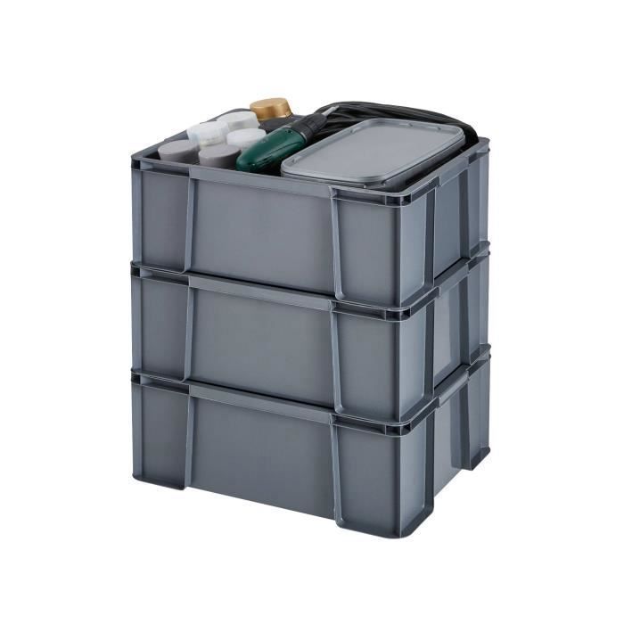 Bac de rangement - SUNDIS - MASTER BOX - 27L - Gris - Fabriqué en ...