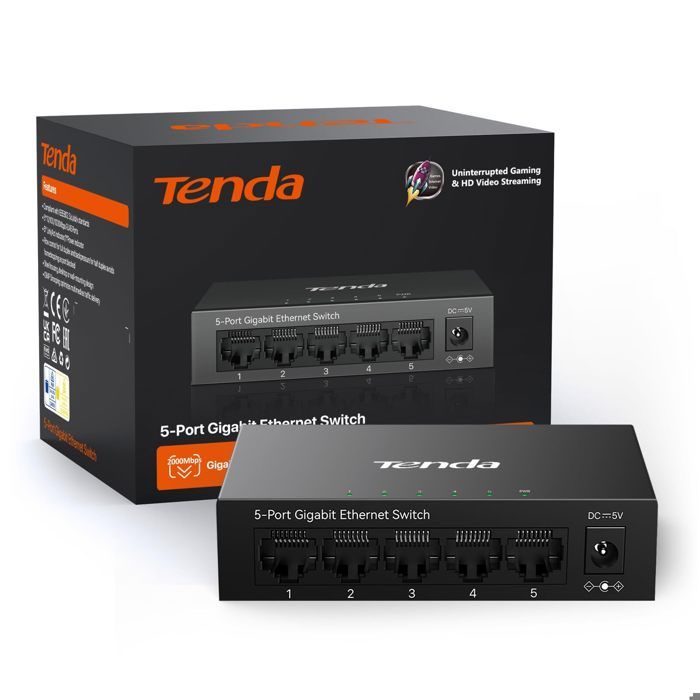 Switch Ethernet 5 Ports Gigabit - TENDA - TEG1005D - QoS - IGMP ...