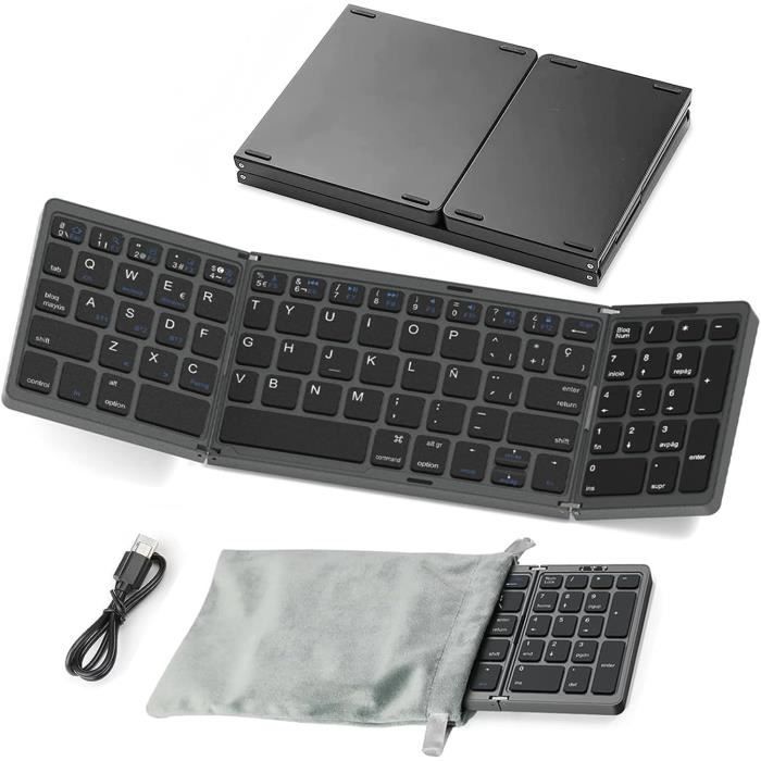 Clavier Bluetooth Pliable Sans Fil Bt Portable Avec Clavier Numérique ...