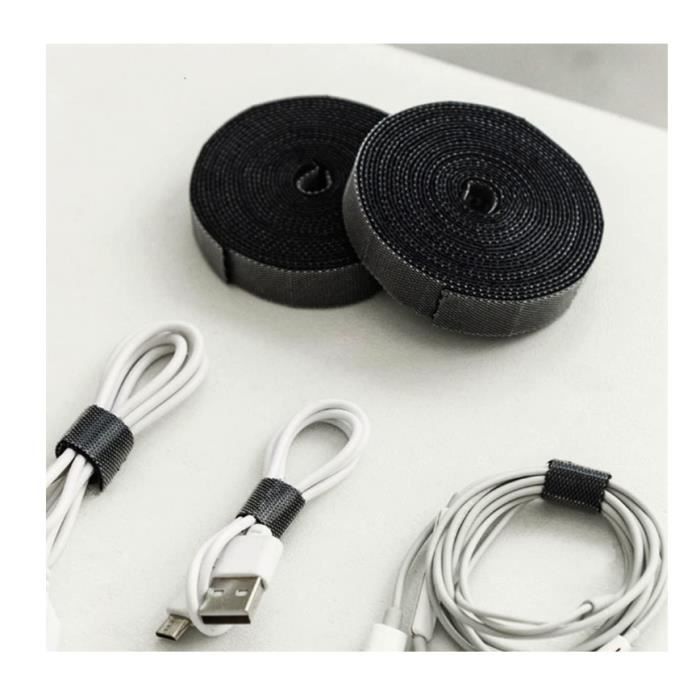 Attache Cable Management Bureau Attache Cable Velcro Nylon 5m Noir ...
