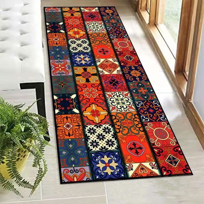 Tapis De Couloir Long Absorbant Moderne Motifs Géométriques Tapis De ...