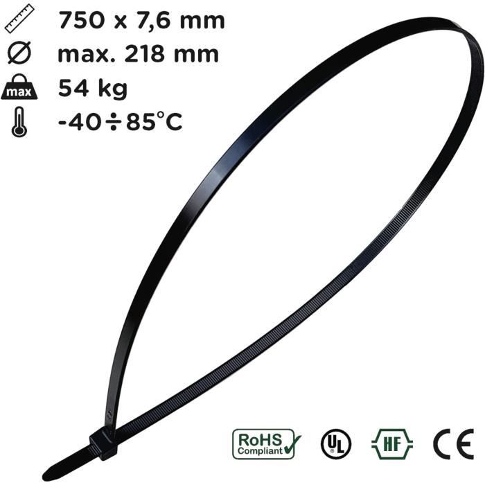 Collier De Serrage Grande Taille 750 Mm X 7,6 Mm, Attache Câble, Serre ...