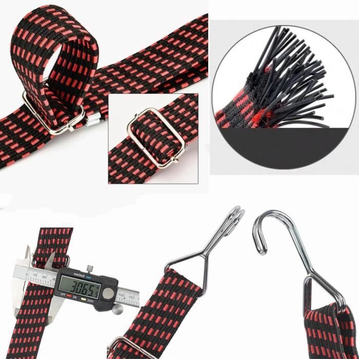 Lot De 4 Sangles Élastiques Avec Crochets, Cordons Élastiques Réglables ...