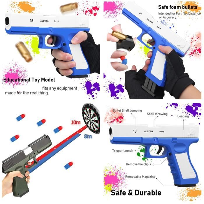 M1911 Shell Ejection Soft Bullet Toy Gun,Pistolet à Balle Molle avec Chargeur Et Silencieux ...