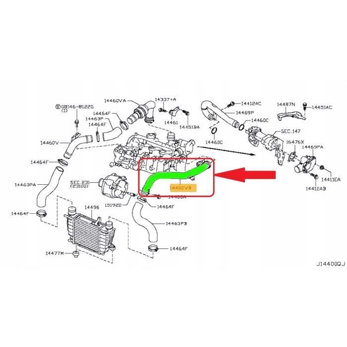 Durite de Turbo pour Nissan Juke Nv 200 1.5dci 144601fe0c 144601fe1c ...