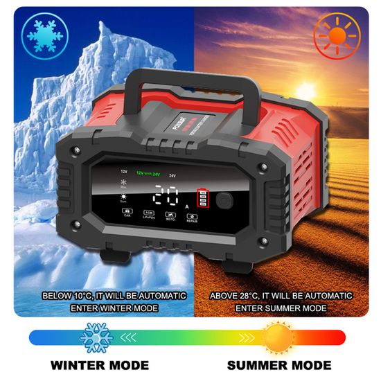 Chargeur Batterie Voitures - 20A 12V-10A 24V-Compatible avec Voitures et Motos - Protections ...