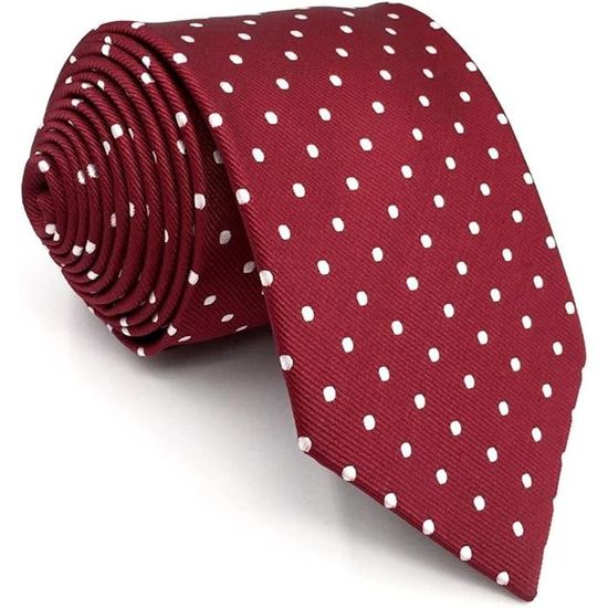 Cravate de mariage rouge à pois pour homme Bordeaux 146 cm[262 ...
