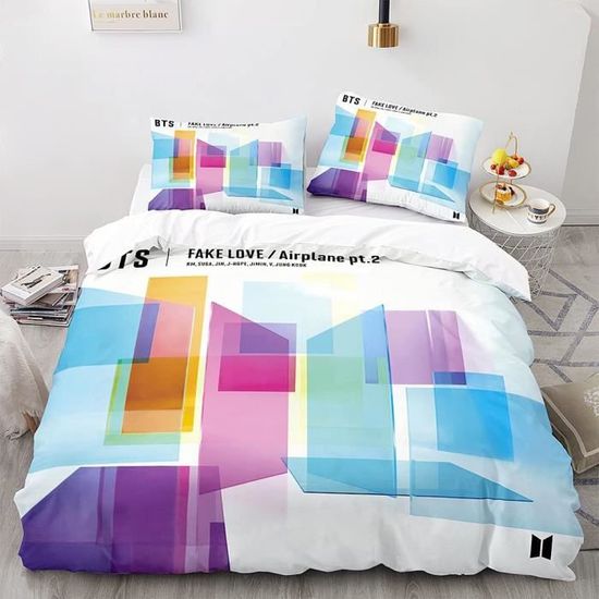 Parure De Lit - BTS - Housse De Couette en Microfibre - Impression 3D - Multicolore - Cdiscount ...