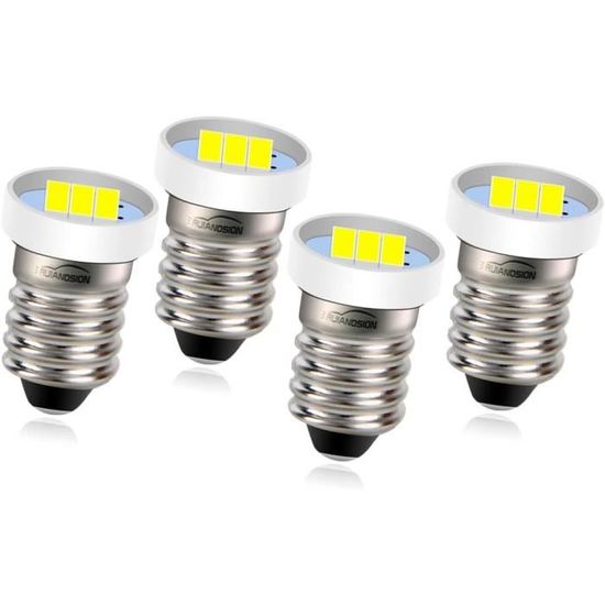 Lot De 4 Ampoules Led E10 24 V À Vis Miniatures Pour Lampes Frontales, Lampes De Poche, Lampes ...