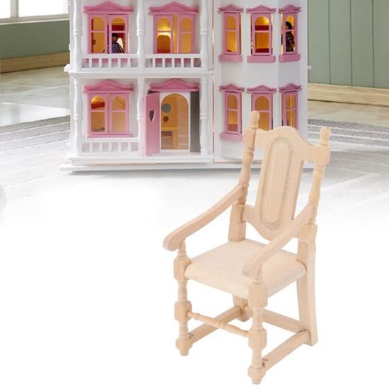 Chaise de maison de poupée en bois Chaise de Simulation de Maison de Poupée 1:12, Chaise ...